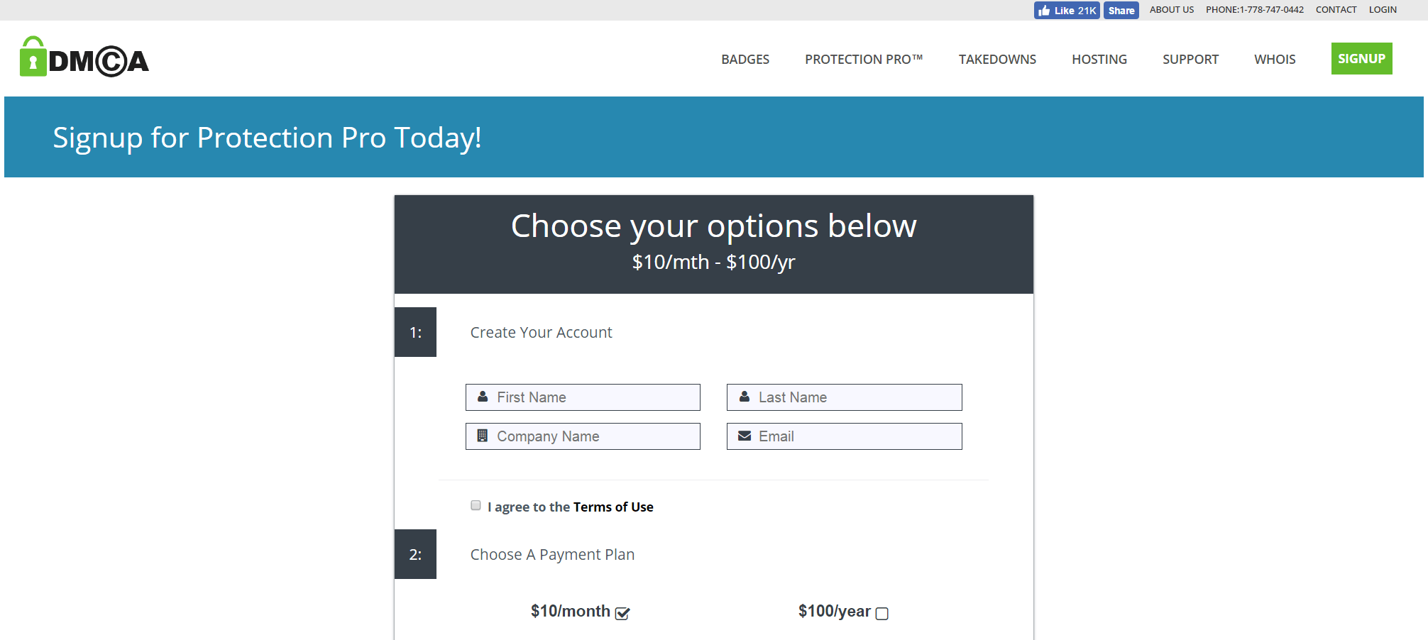 Signup or Upgrade to Protection Pro
